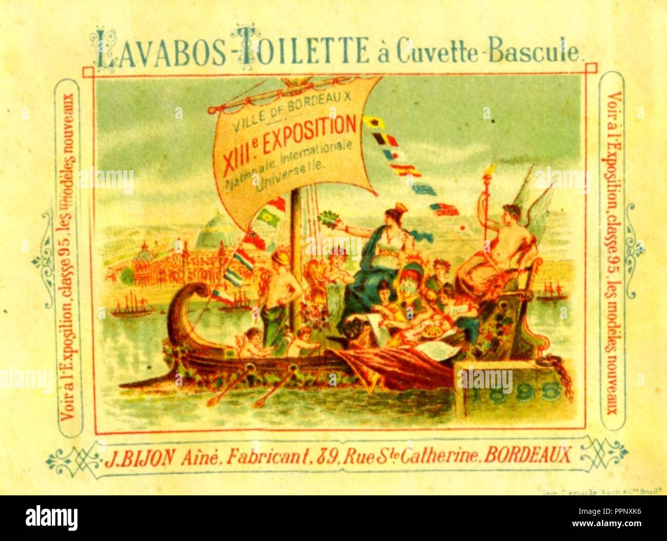 Bordeaux exposition 1895 - carte publicitaire 1 Stock Photo - Alamy