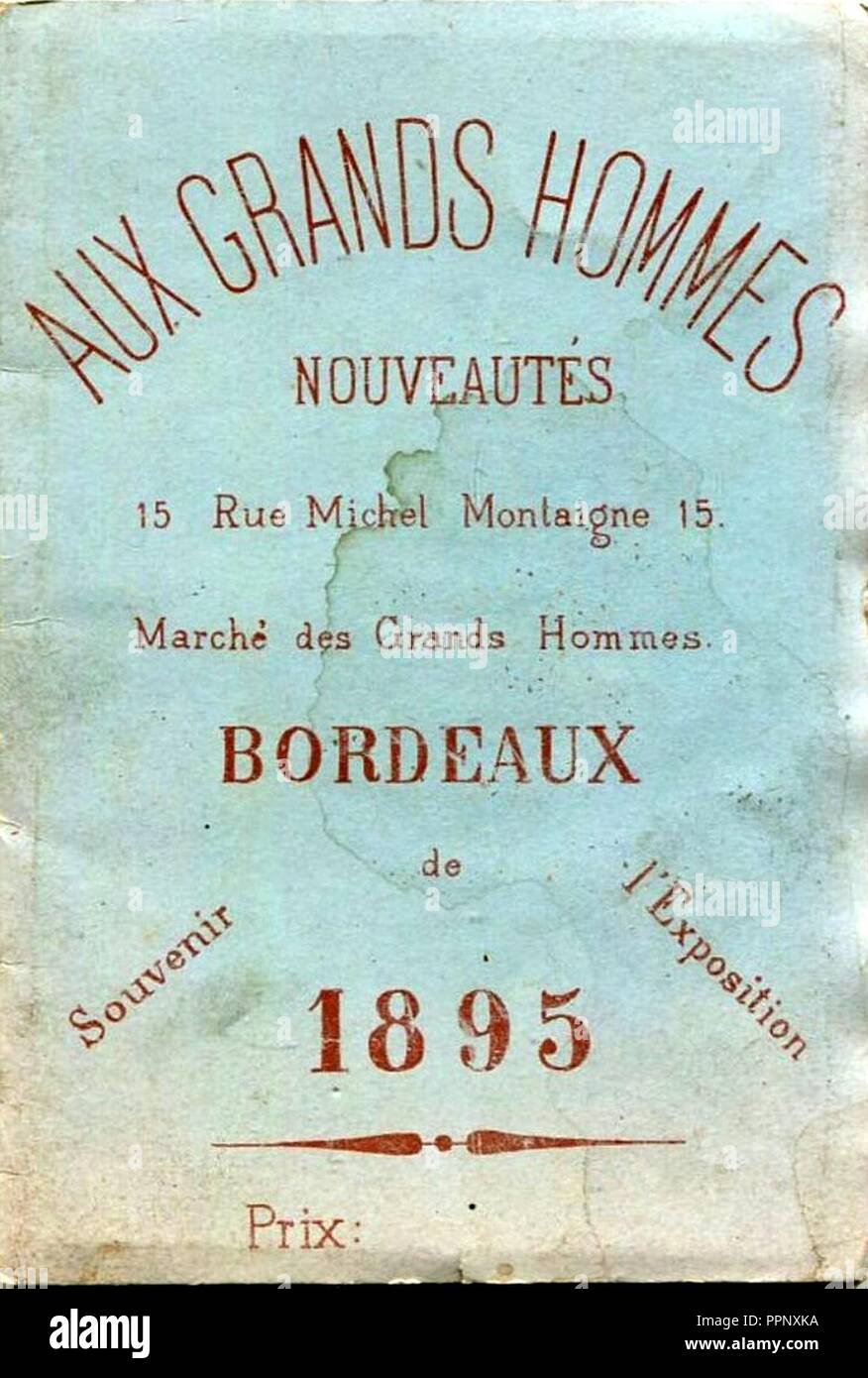 Bordeaux exposition 1895 - couverture album photos 2 Stock Photo - Alamy