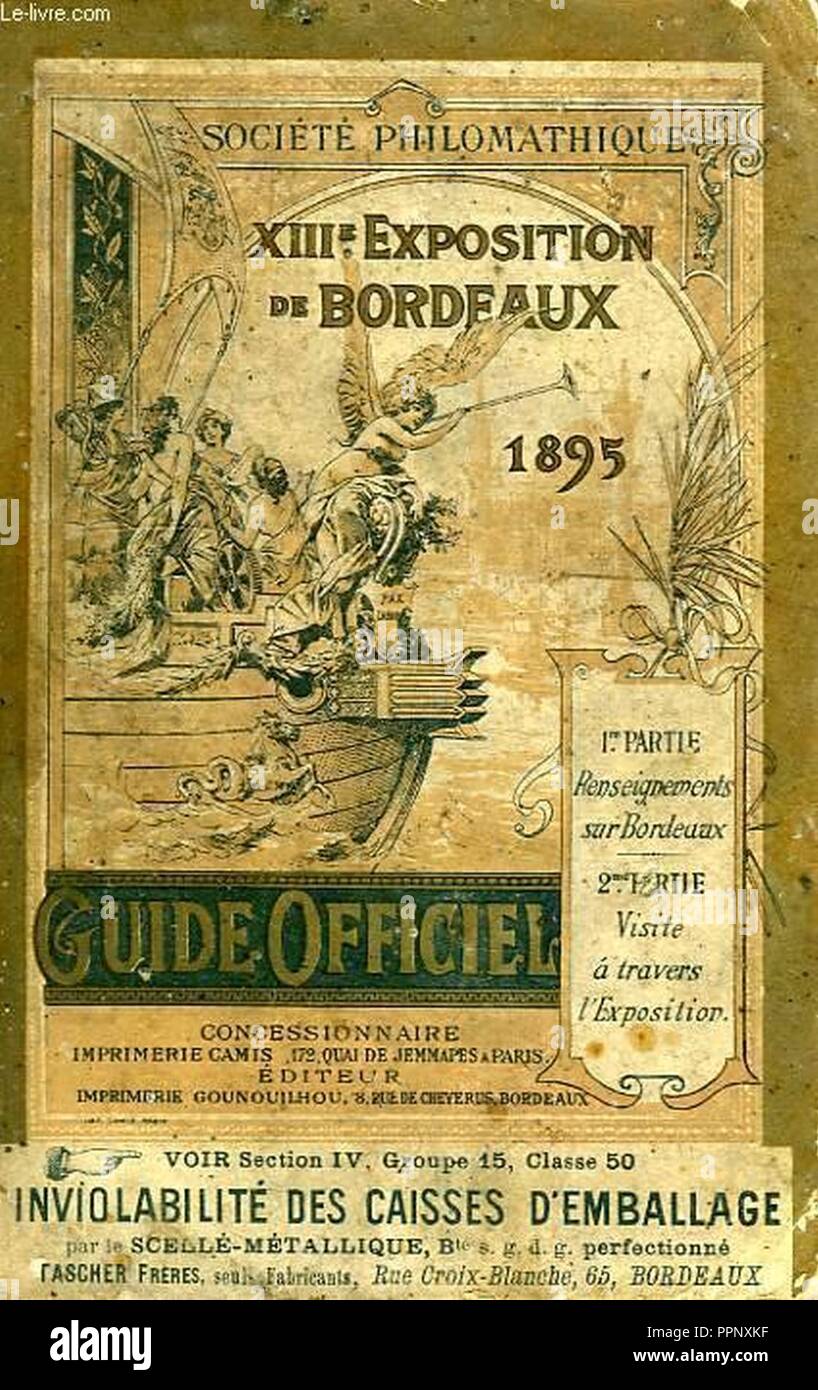 Bordeaux exposition 1895 - couverture guide 1 Stock Photo - Alamy
