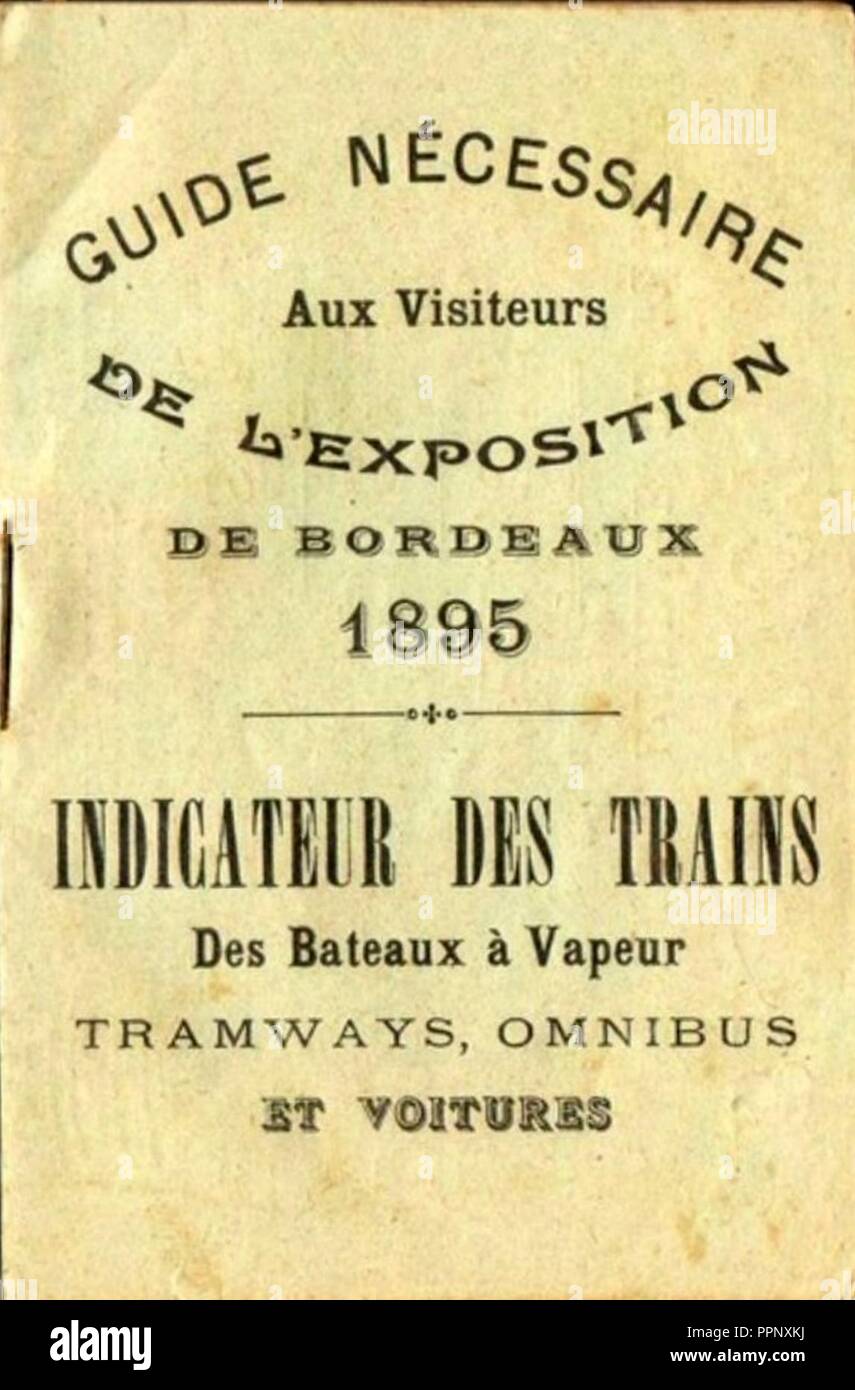 Bordeaux exposition 1895 - couverture guide Stock Photo - Alamy