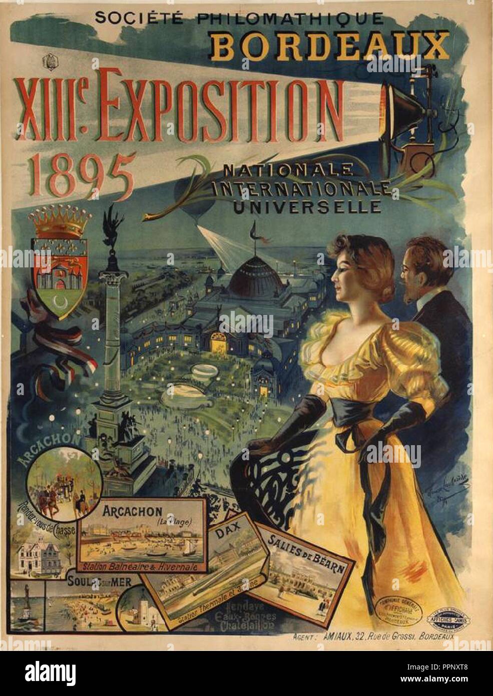 Bordeaux exposition 1895 Affiche 1 Stock Photo - Alamy