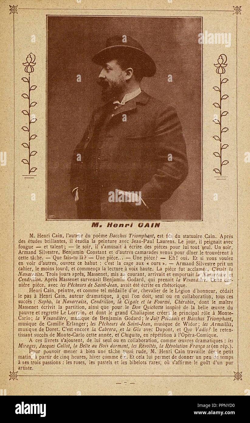 Bordeaux fête-des-vendanges Note biographique - Henri Cain Stock Photo ...