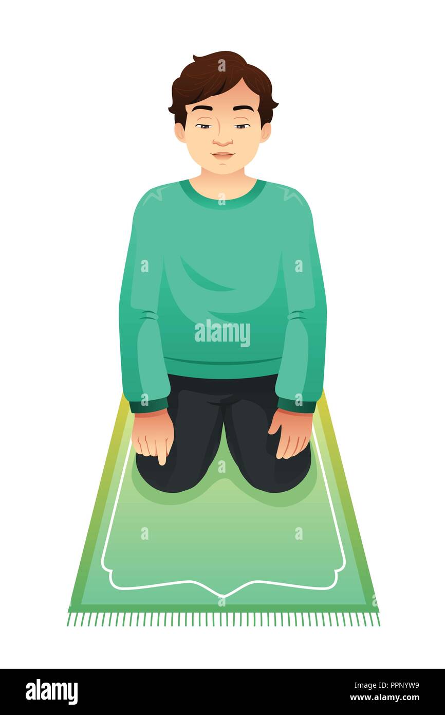 Muslim person faith praying Stock Vector Images - Alamy