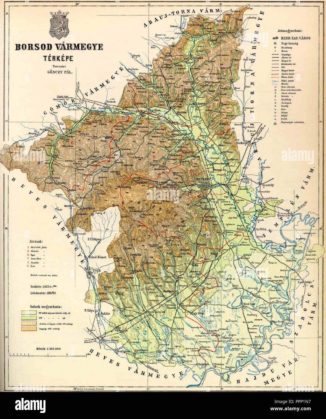 Borsod county map Stock Photo - Alamy