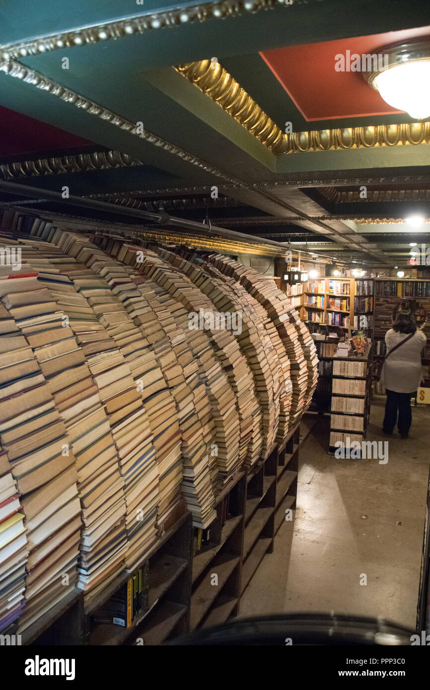 Book tunnel at The Last Bookstore in downtown Los Angeles, California ...