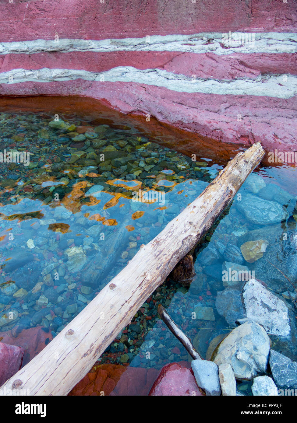 Red Rock Canyon, Waterton Lakes National Park, Alberta, Canada Stock ...