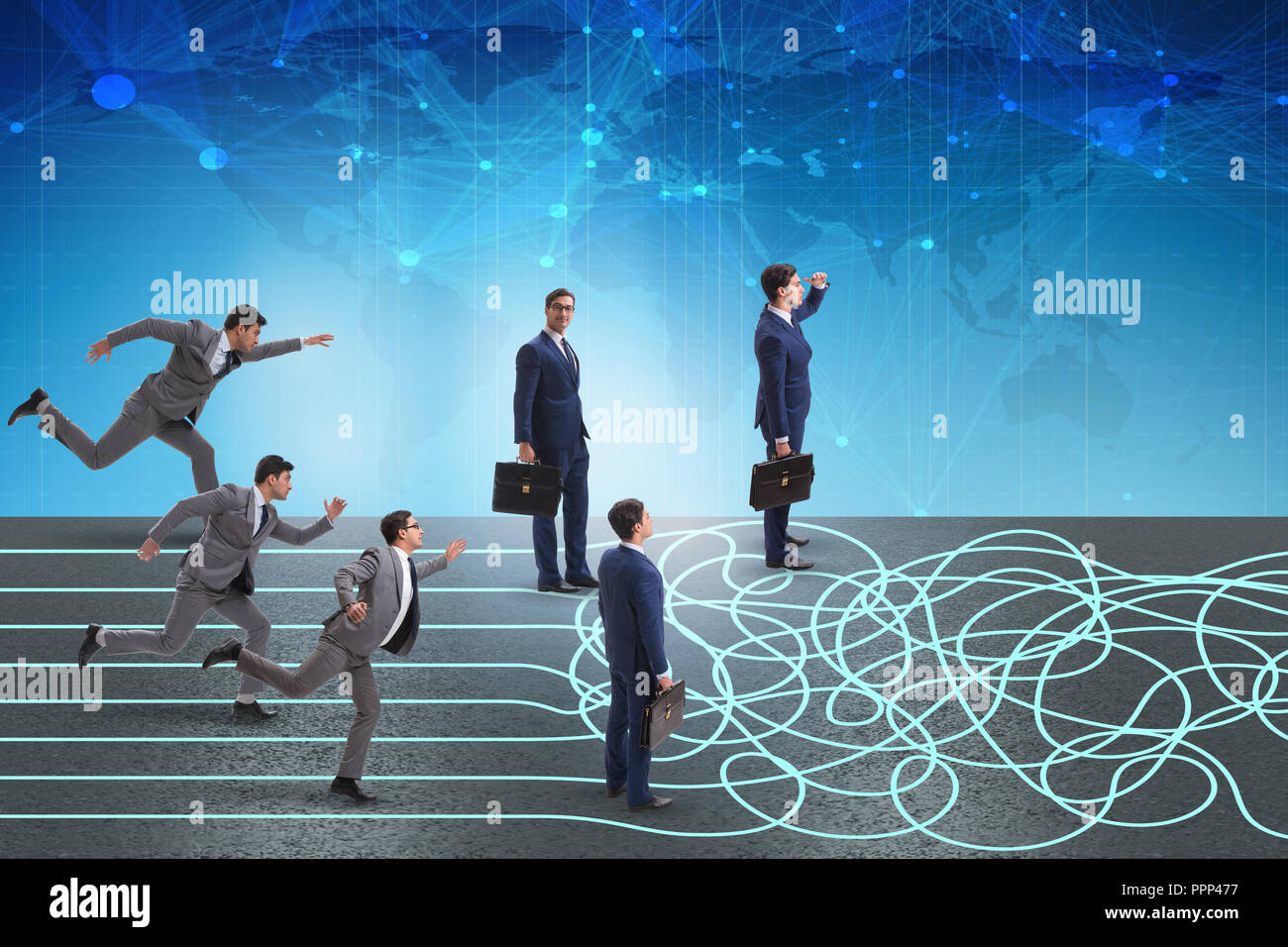 Business concept of uncertainty and confusion Stock Photo - Alamy