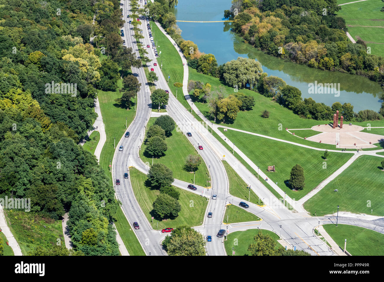 Aerial view of Juneau Park Stock Photo - Alamy