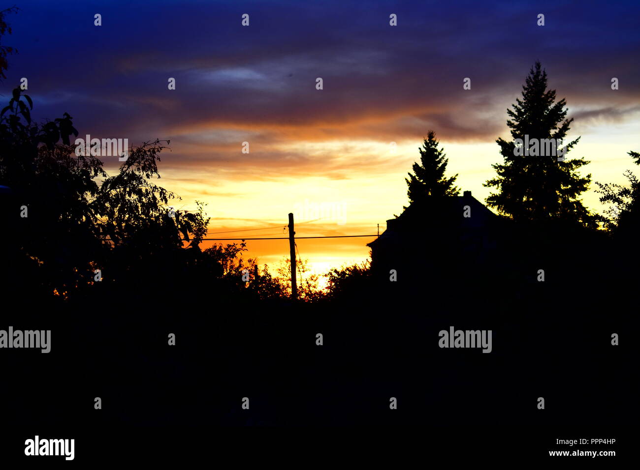 sunset in the twilight Stock Photo - Alamy