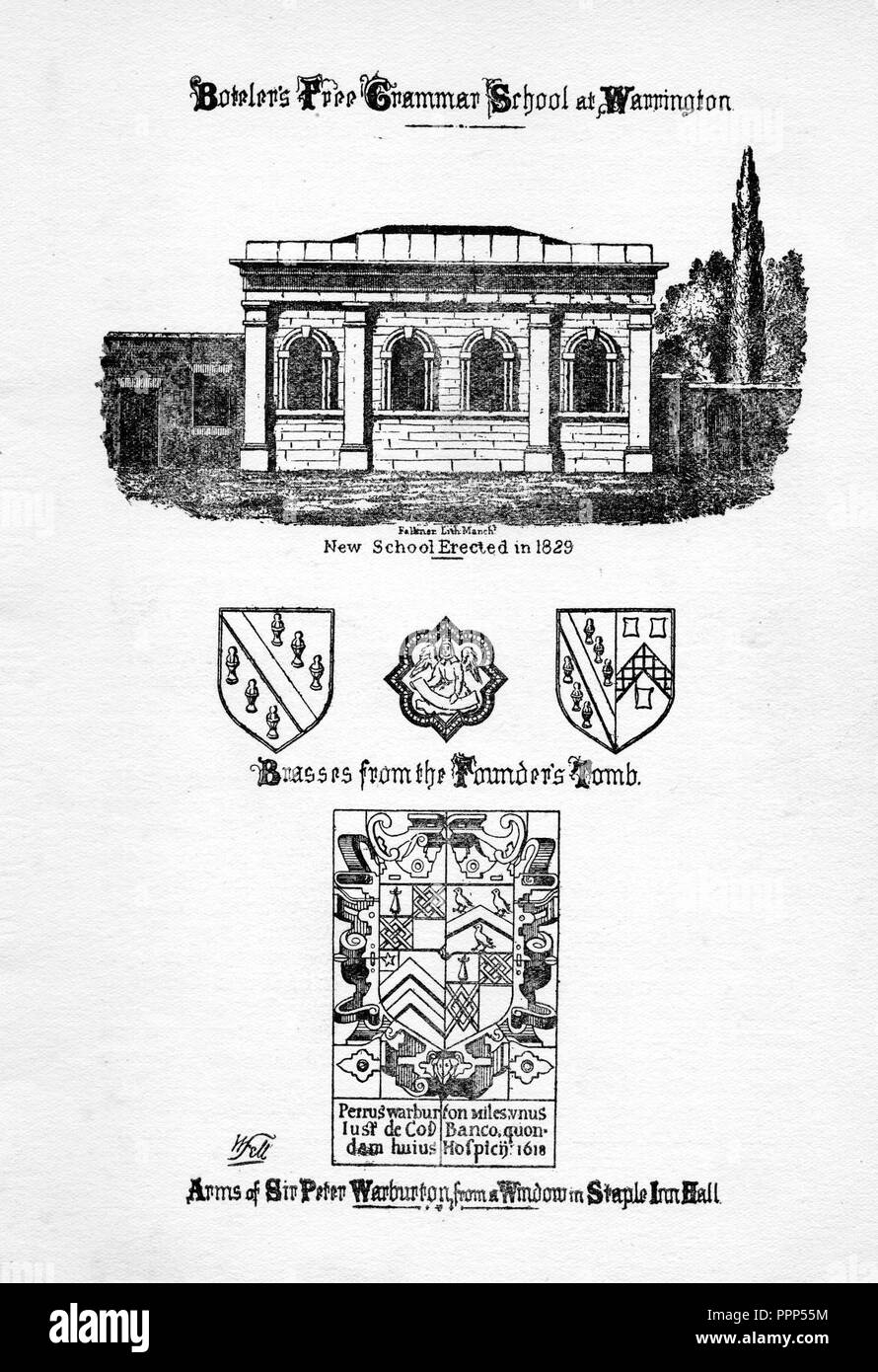 Boteler Grammar School Warrington - 1526-1926 Plate 6 Stock Photo - Alamy