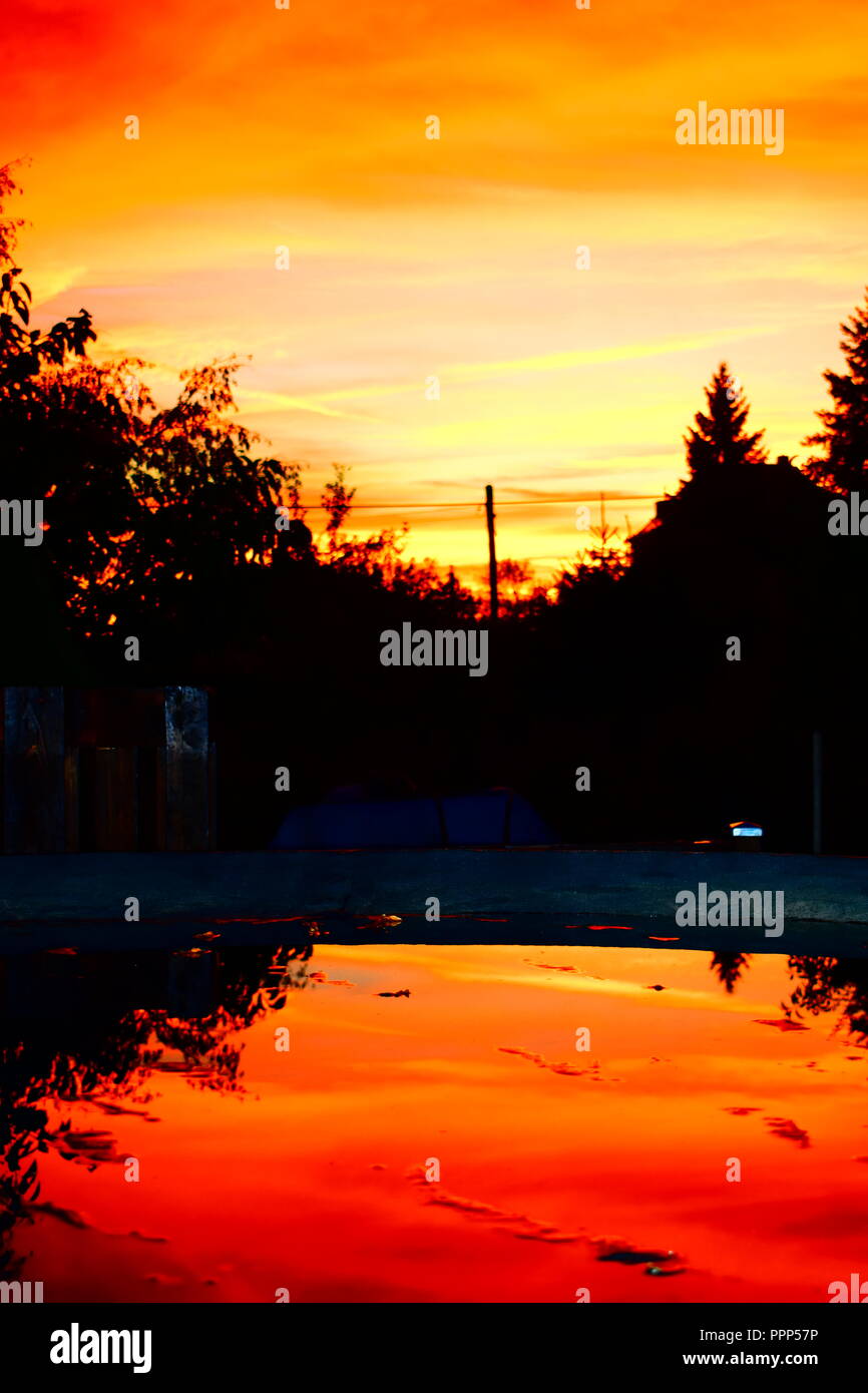 sunset in the twilight Stock Photo - Alamy