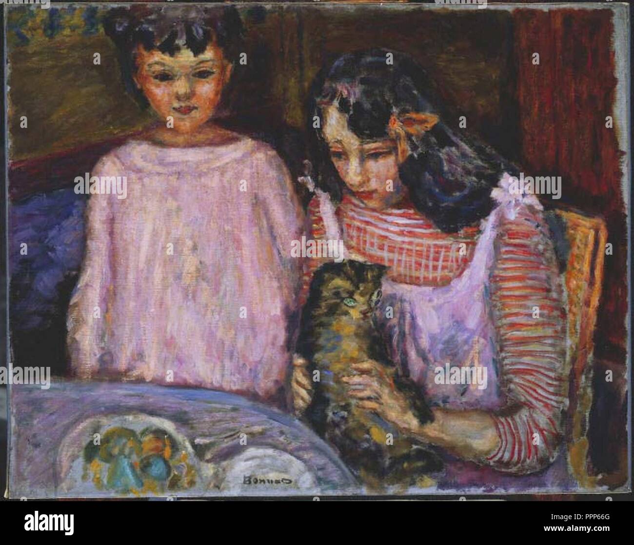 Pierre Bonnard, 1909 - Children and Cat Stock Photo - Alamy