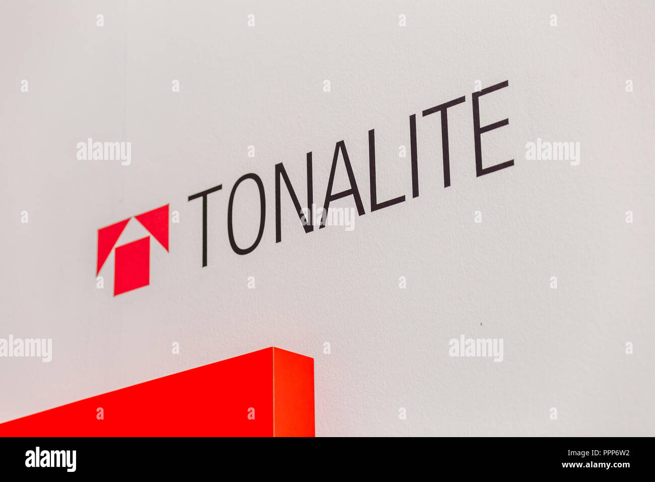 BOLOGNA (ITALY), SEPTEMBER 26, 2018: light is enlightening TONALITE ...