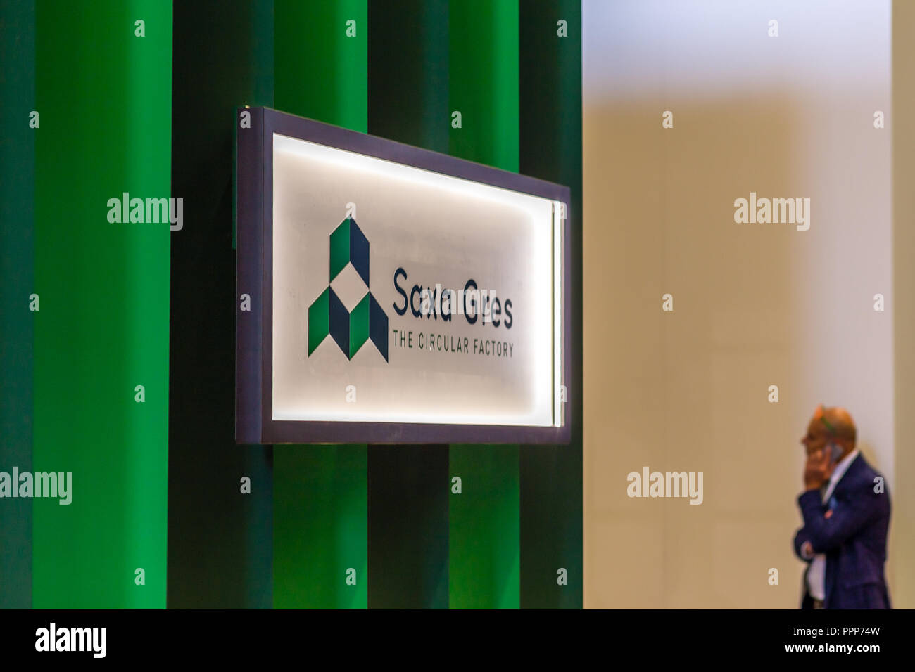 BOLOGNA (ITALY), SEPTEMBER 26, 2018: light is enlightening SAXA GRES ...