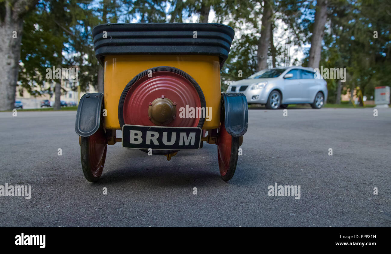 Replica (pedal car) of the famous BRUM, main character of the very ...