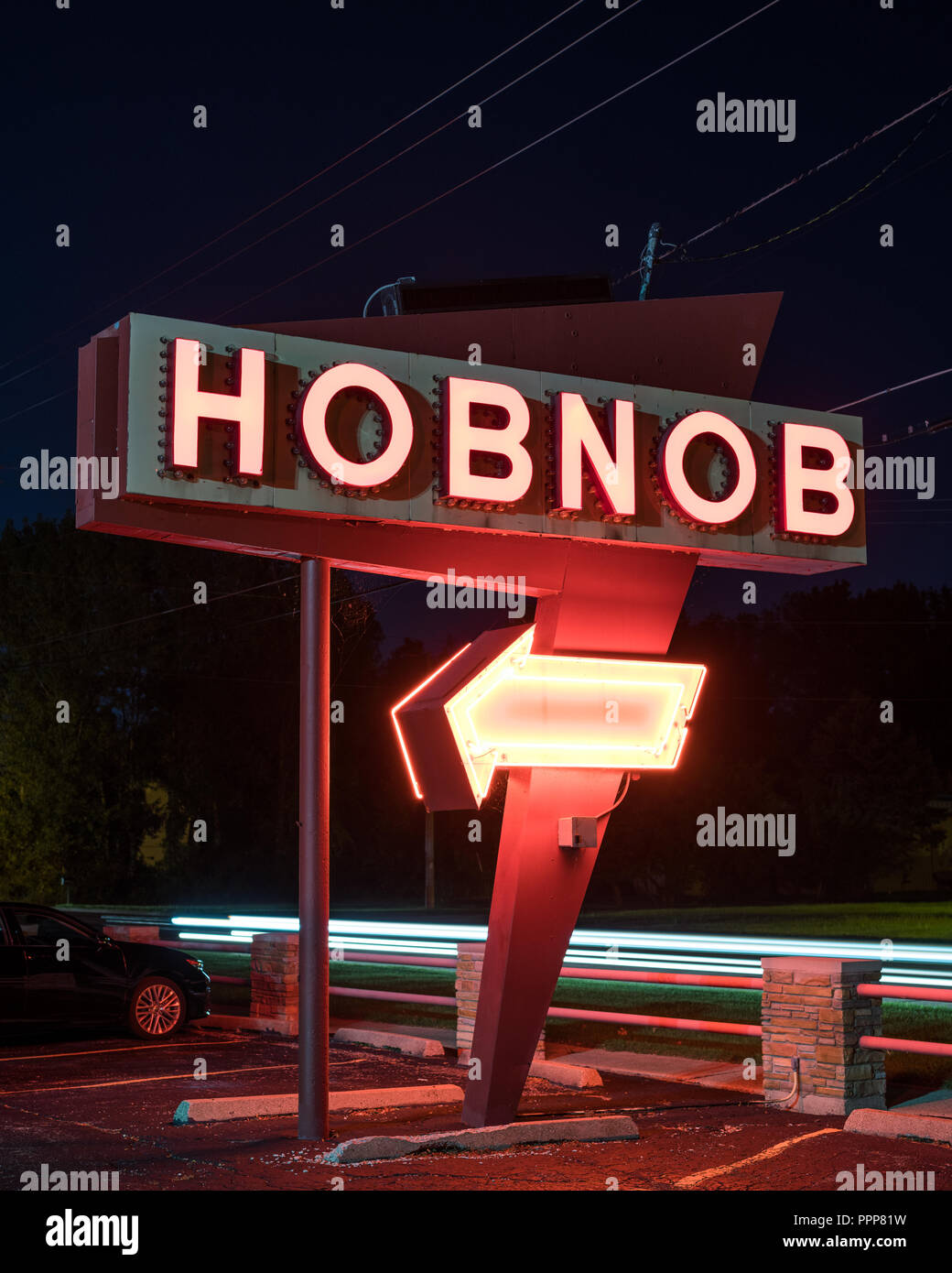 Hob Nob Supper Club vintage neon signs Stock Photo - Alamy