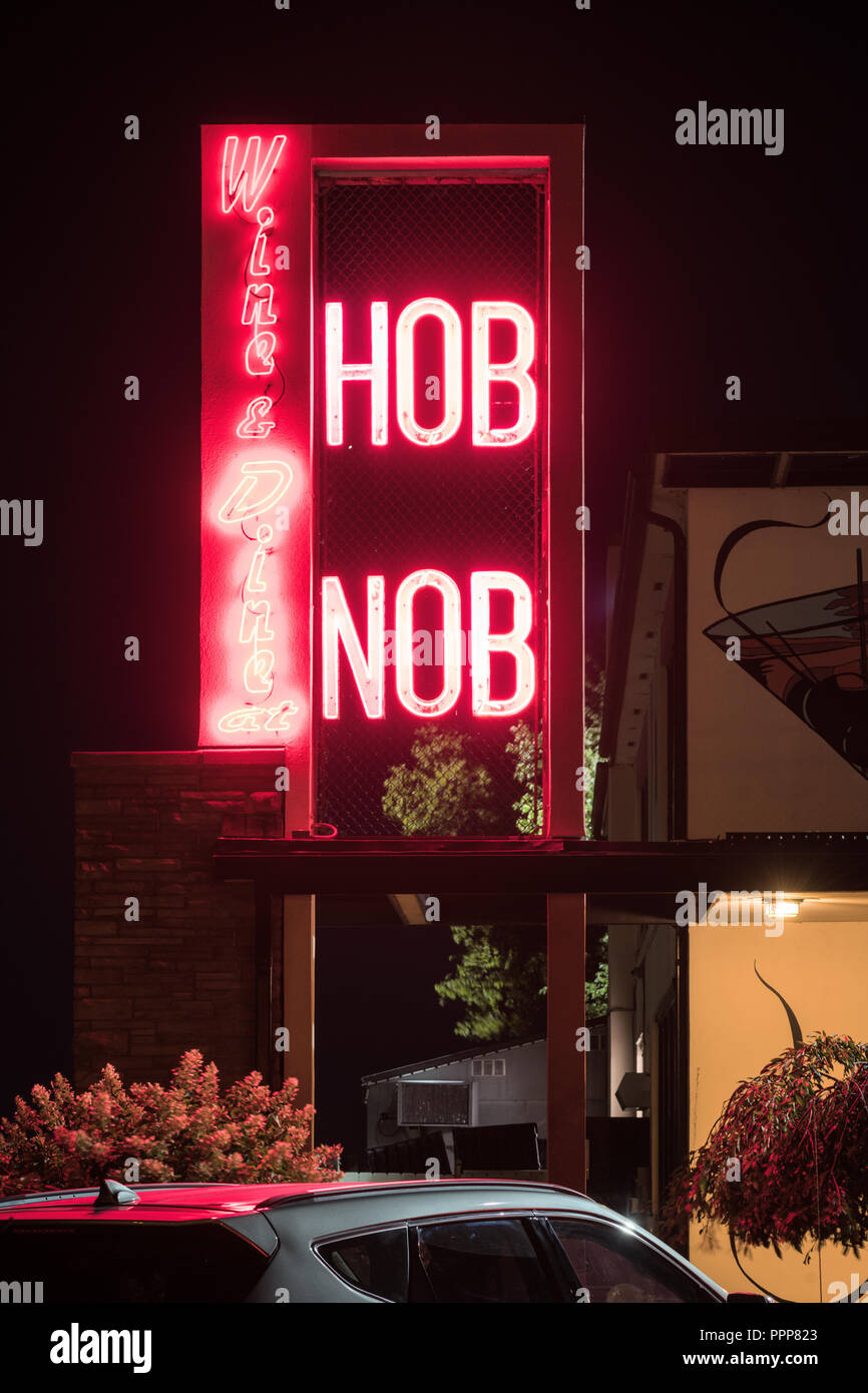 Hob Nob Supper Club vintage neon signs Stock Photo - Alamy