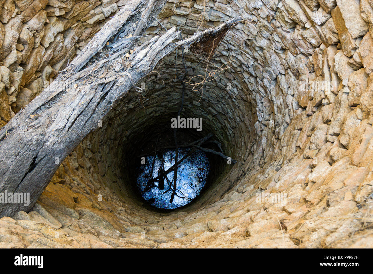 Historic pioneer stone well at Kokerbin Rock, Bruce Rock Shire, Western ...