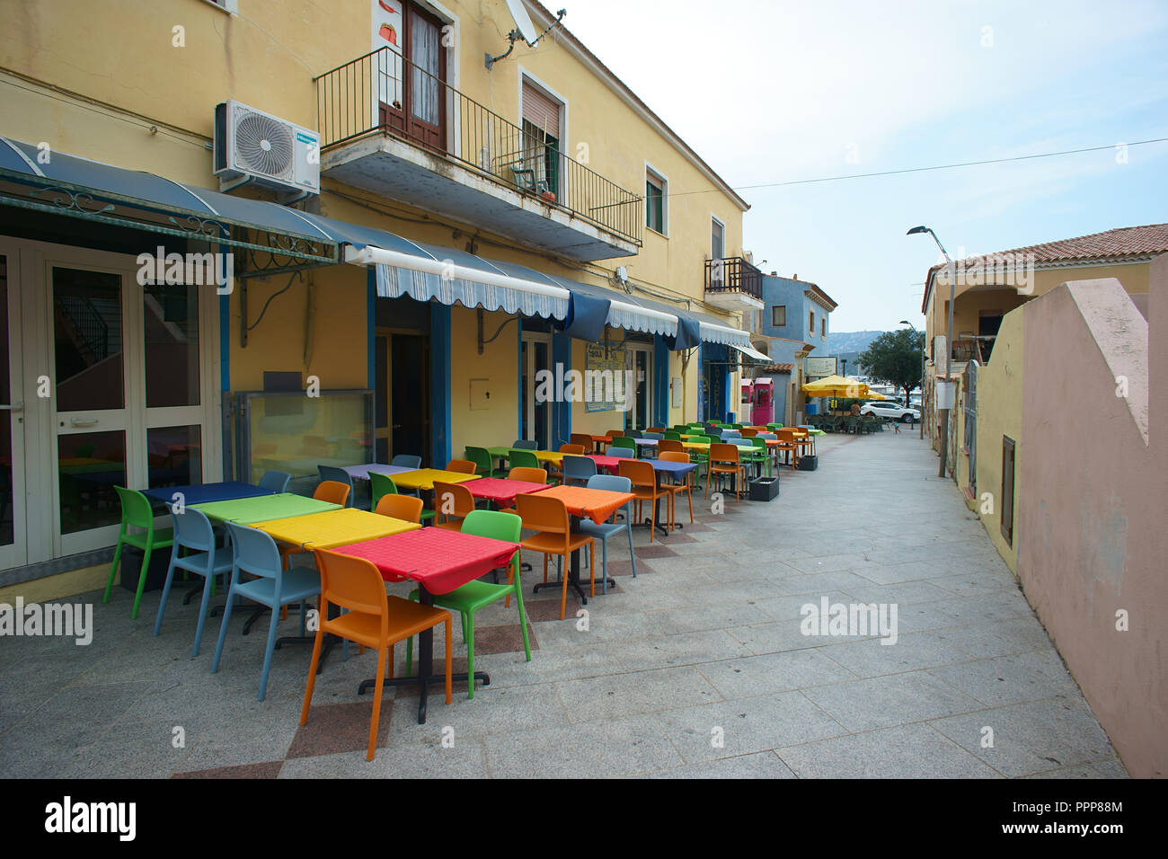 Street of City of Cannigione , costa smeralda, Sardinia Italy Stock ...