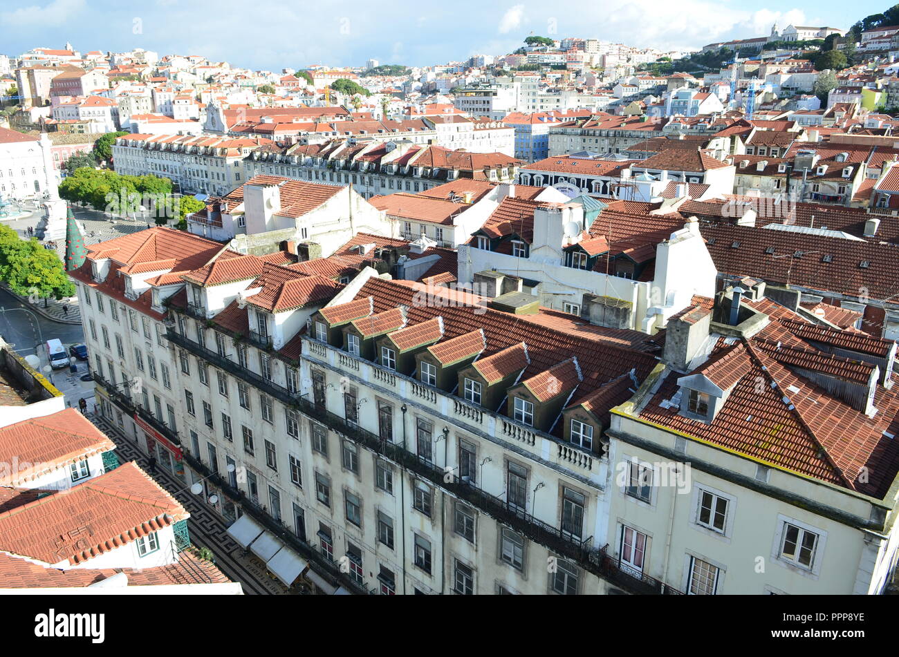 Lisbon street view, Portugal Stock Photo - Alamy
