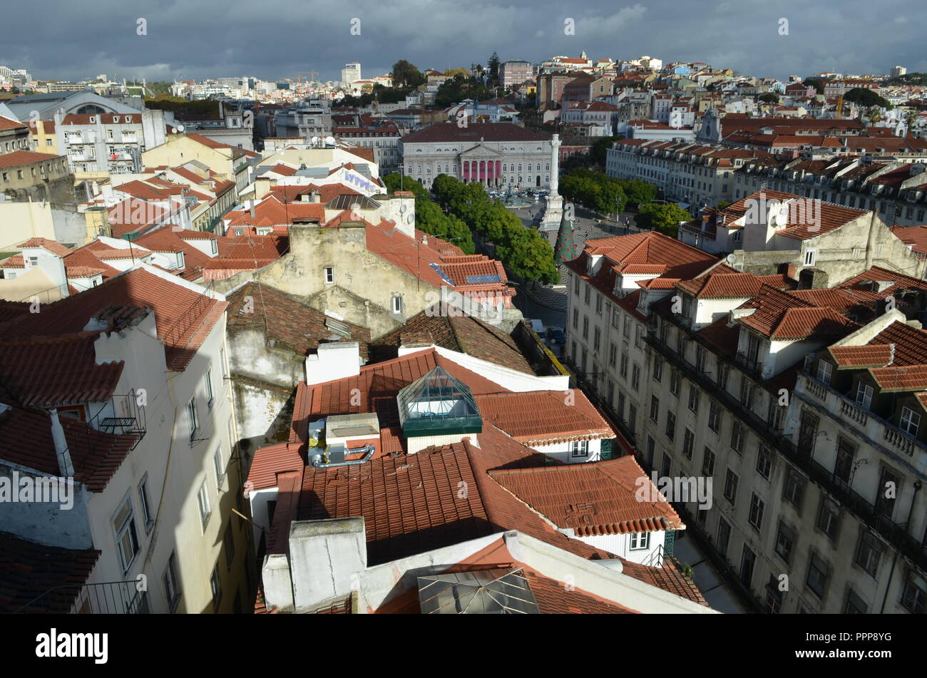 Lisbon street view, Portugal Stock Photo - Alamy