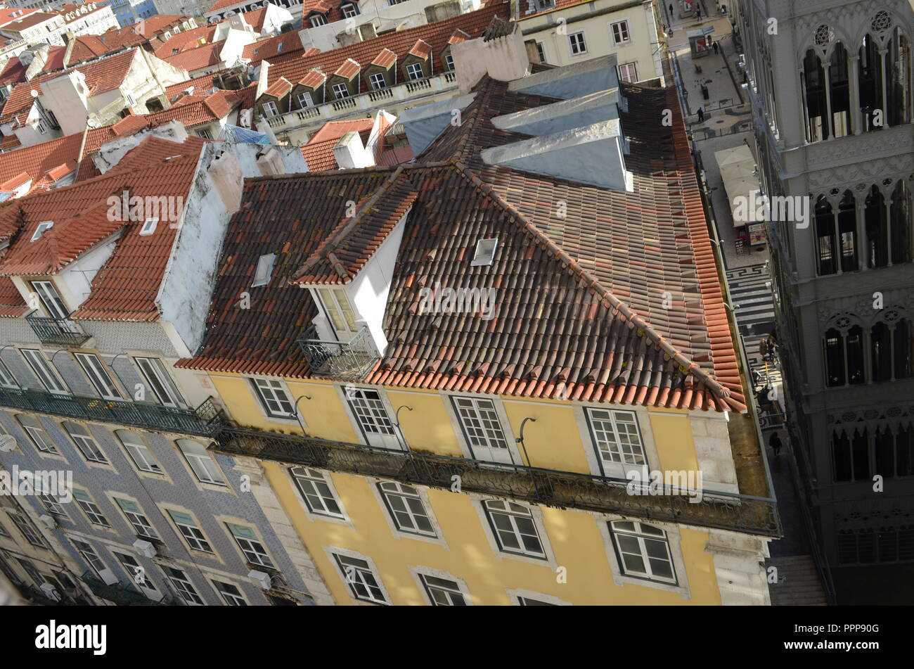 Lisbon street view, Portugal Stock Photo - Alamy