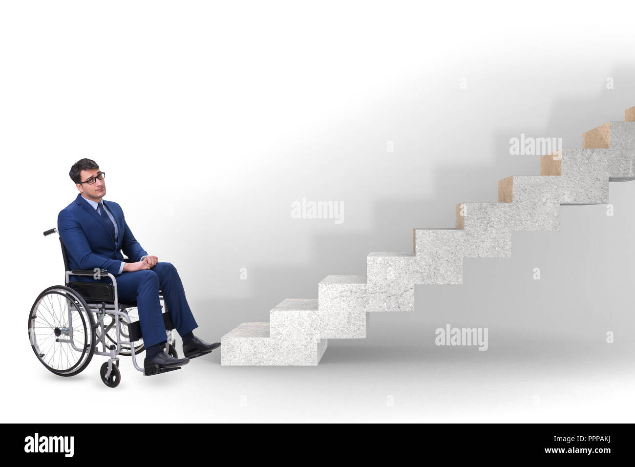 Wheelchair stairs inaccessible handicapped accessibility hi-res stock ...