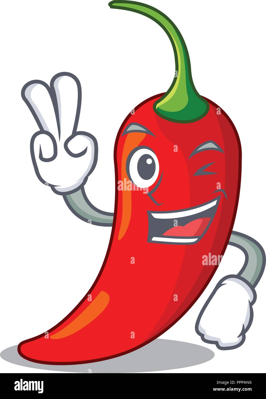 Two finger character red chili pepper for seasoning food Stock Vector ...