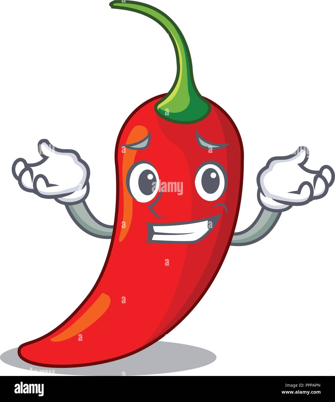 Grinning character red chili pepper for seasoning food Stock Vector ...