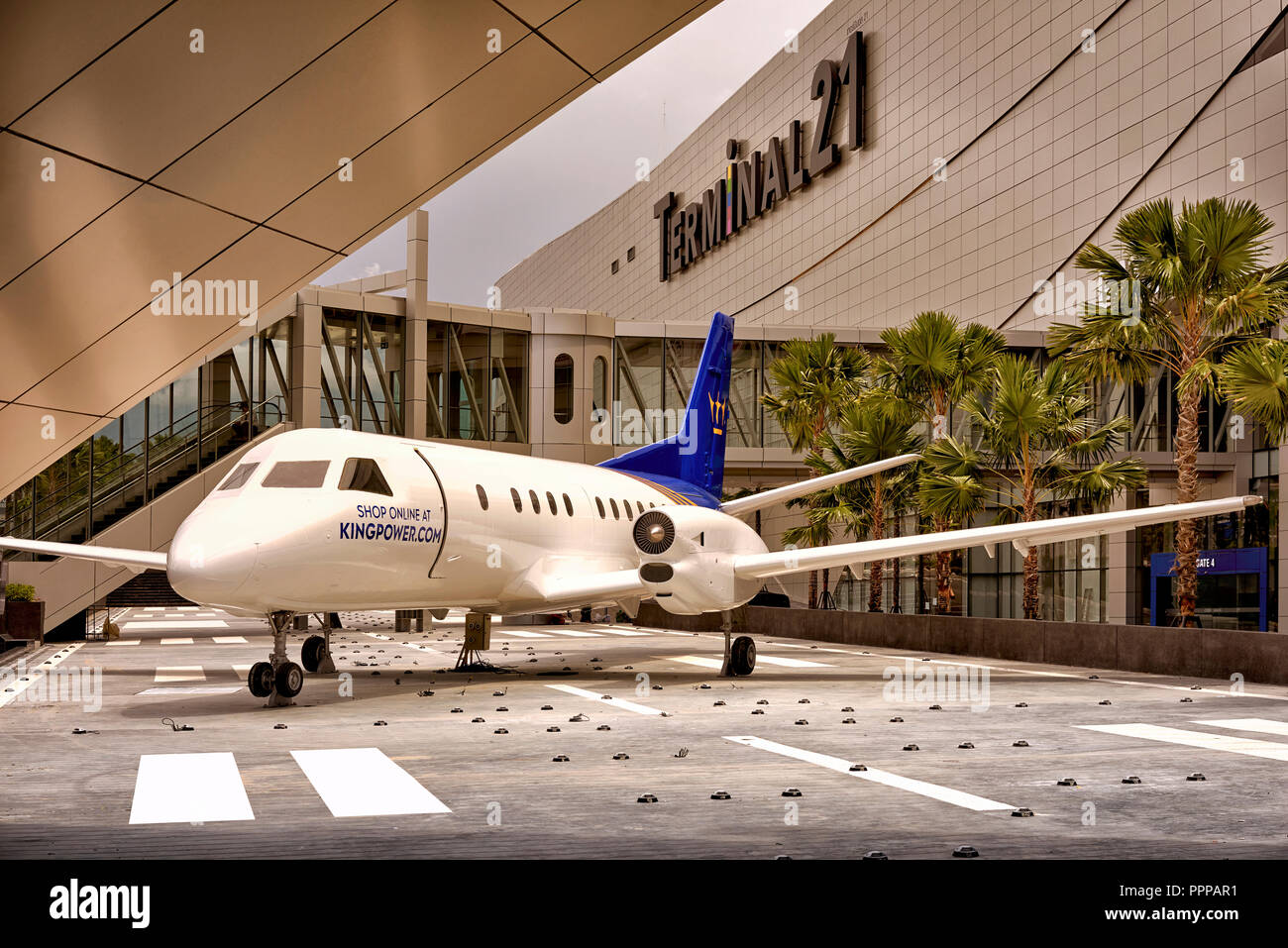 Terminal 21 shopping Mall, Pattaya. Airplane feature.Thailand Southeast ...