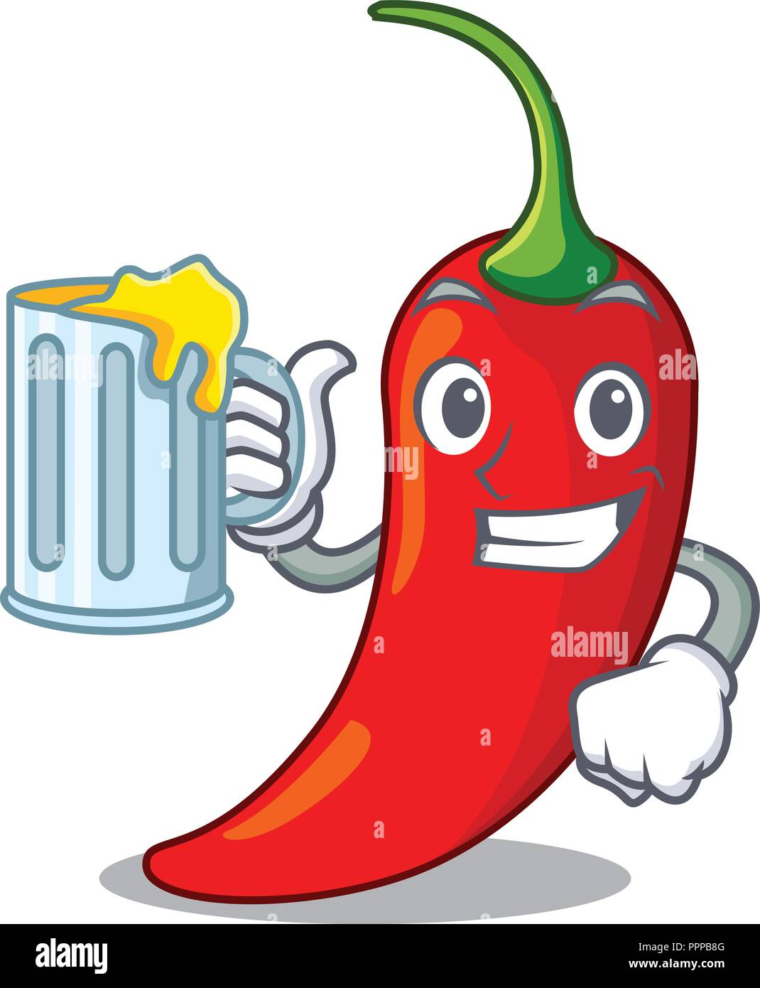 With juice hot chili pepper on cartoon table Stock Vector Image & Art ...