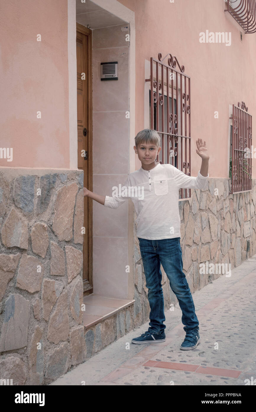 Boy Waving Goodbye High Resolution Stock Photography and Images - Alamy