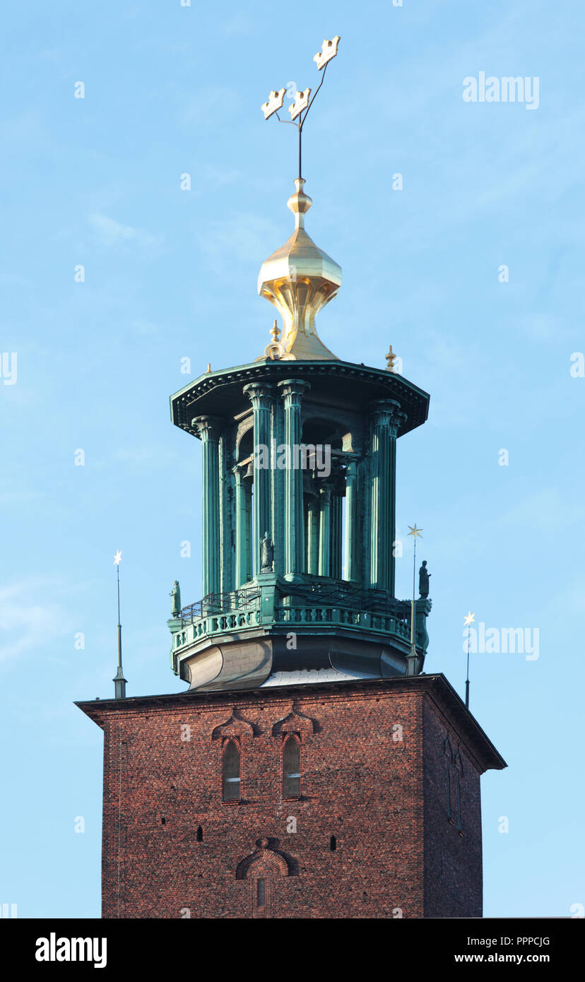 Tower of Stockholm City Hall, Sweden Stock Photo - Alamy
