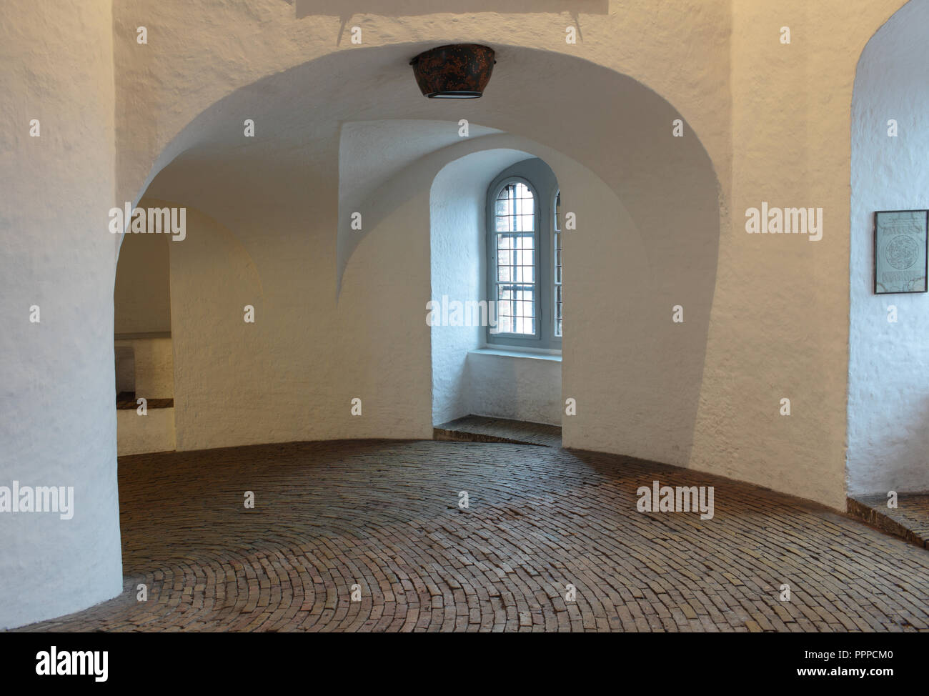 Spiral ramp within Round Tower, Copenhagen, Denmark Stock Photo - Alamy