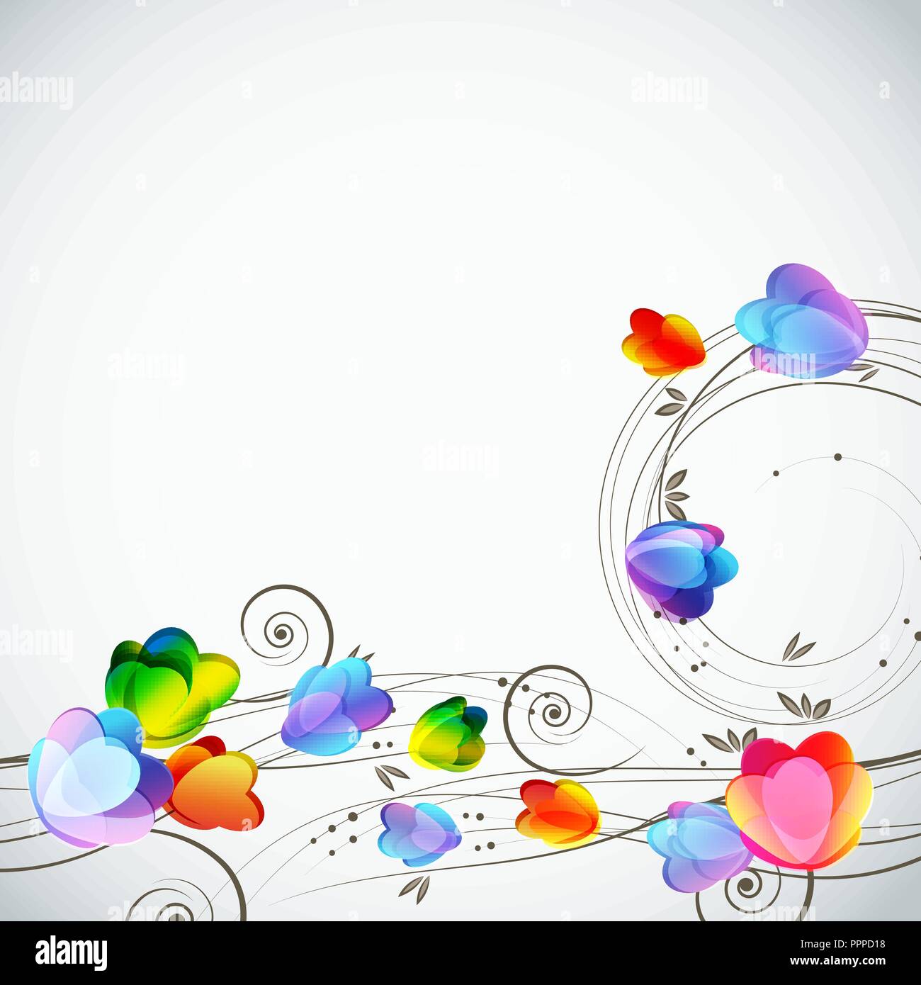 Abstract floral background, elegant tulips flowers. Vector border Stock ...