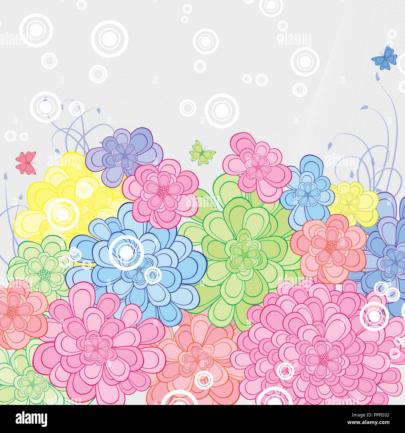 floral background with curl Stock Vector Image & Art - Alamy