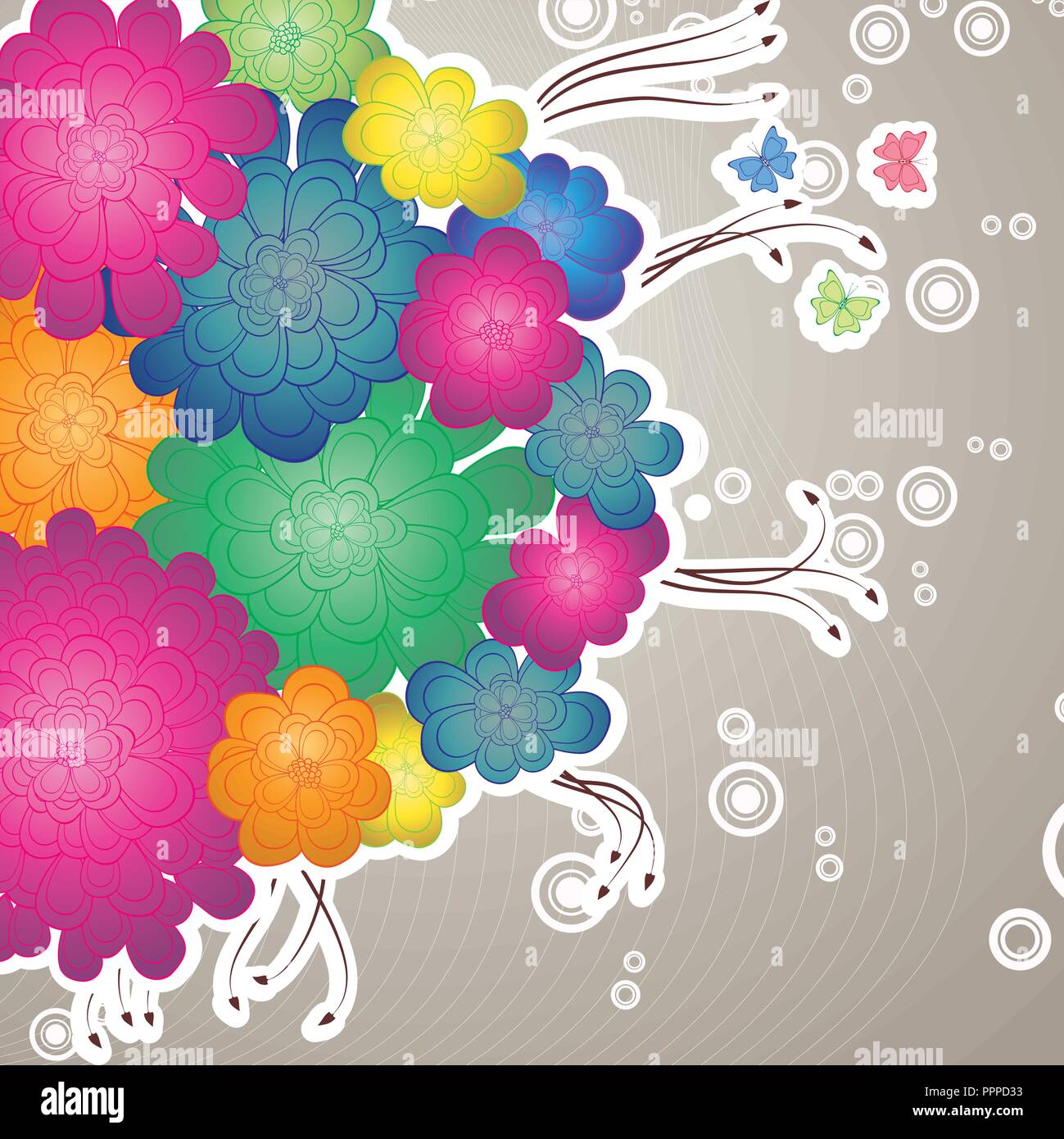 floral background with curl Stock Vector Image & Art - Alamy