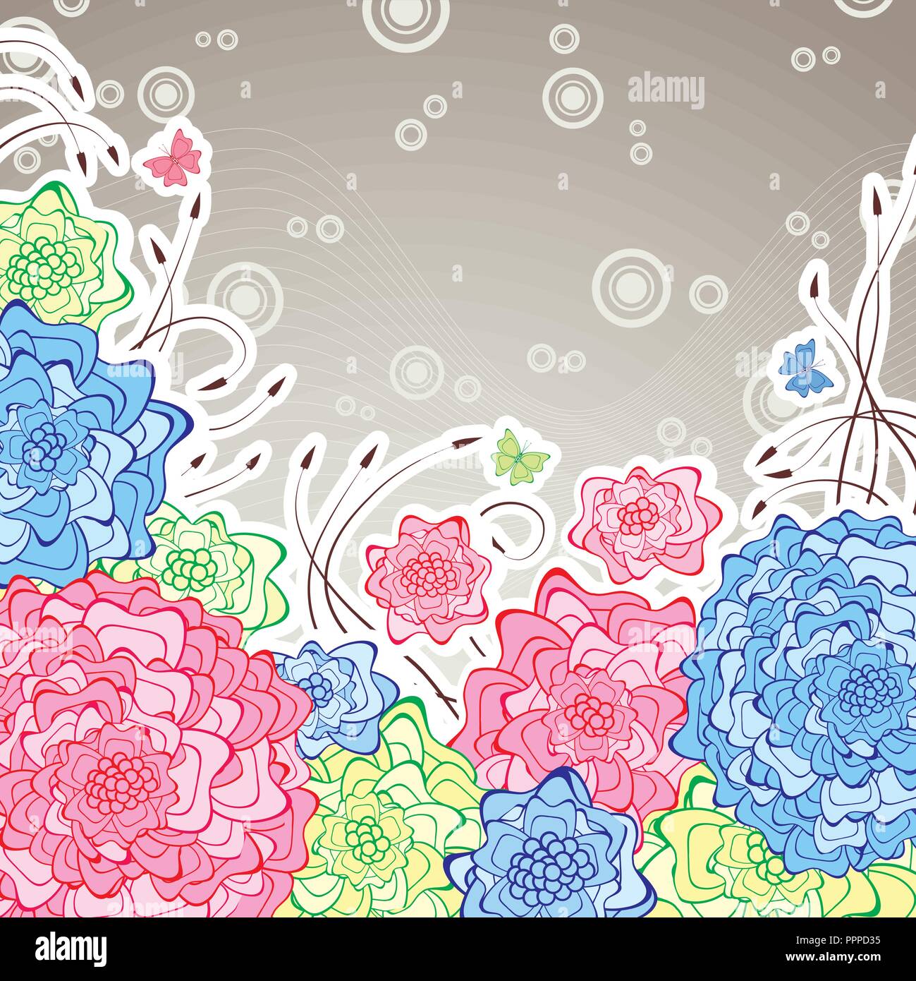 floral background with curl Stock Vector Image & Art - Alamy