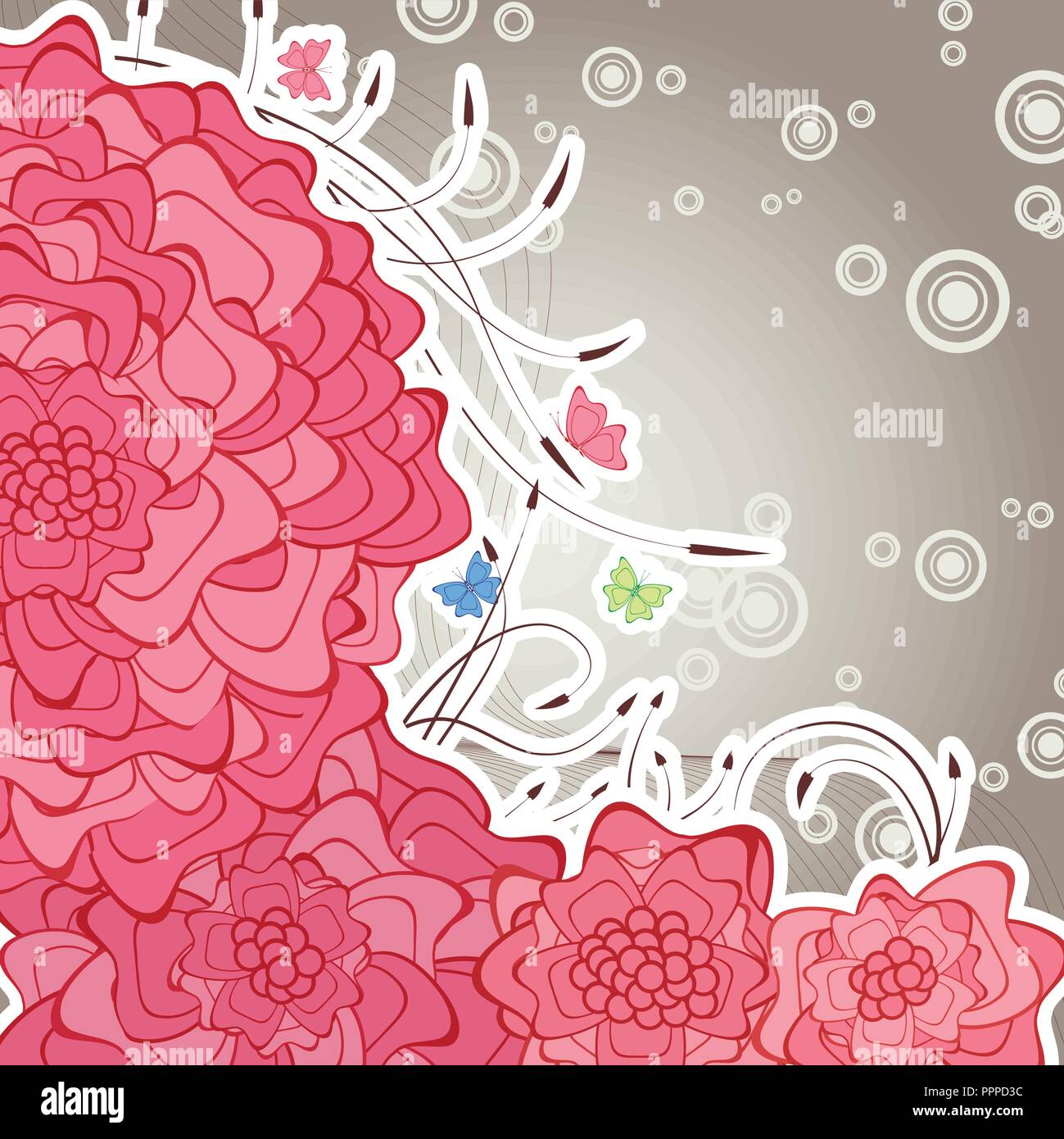 floral background with curl Stock Vector Image & Art - Alamy