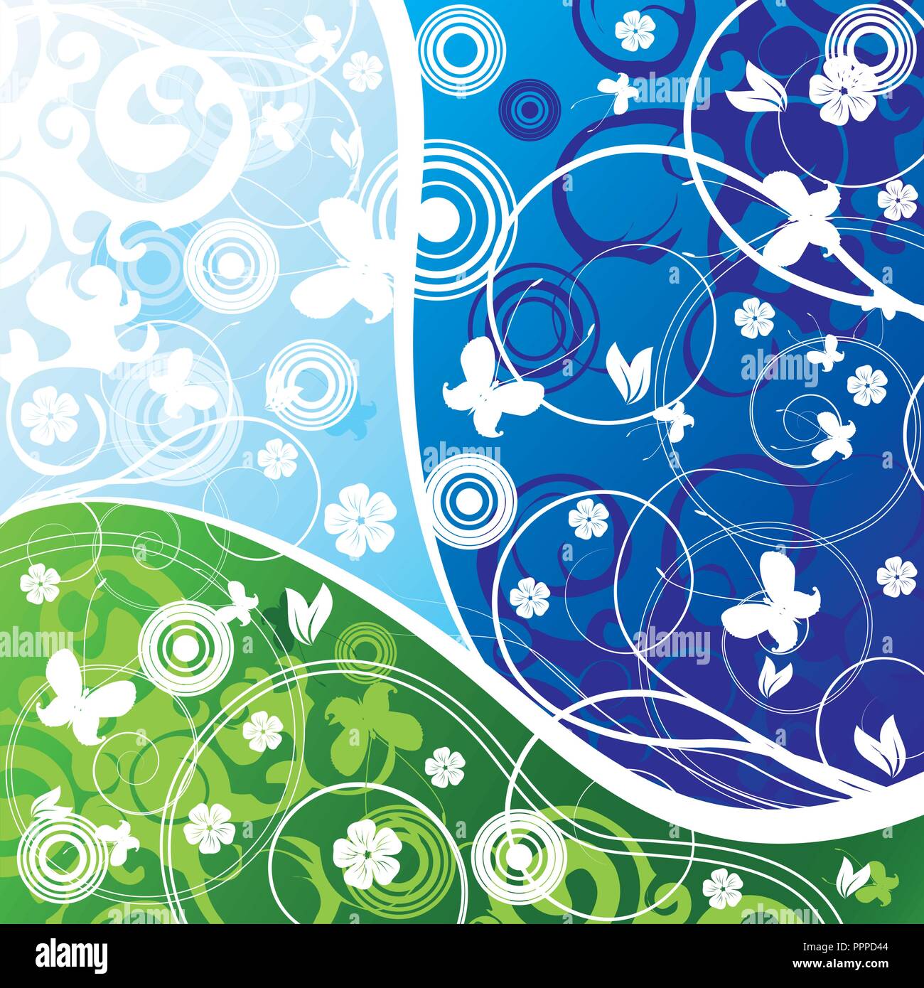 floral background with curl Stock Vector Image & Art - Alamy