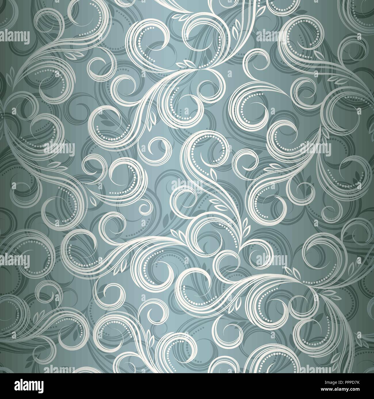 Seamless curl floral background, Illustration in eps10 format Stock ...