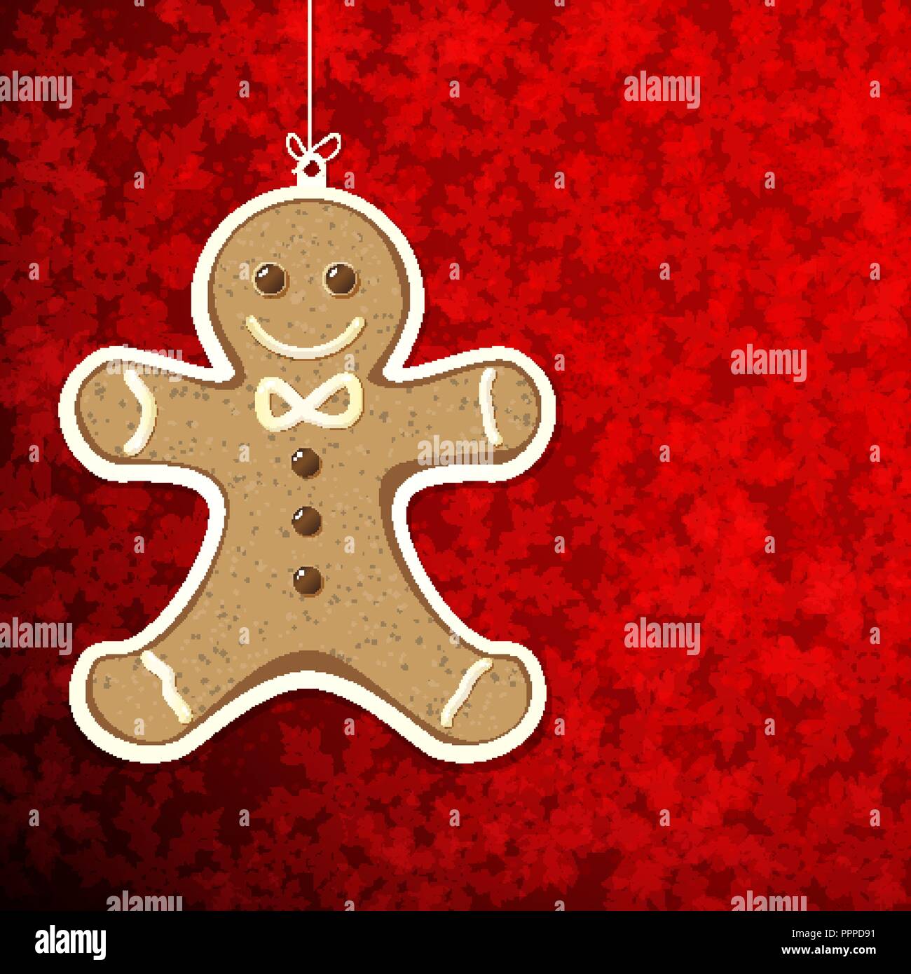 Gingerbread man gift decoration Stock Vector Images - Alamy