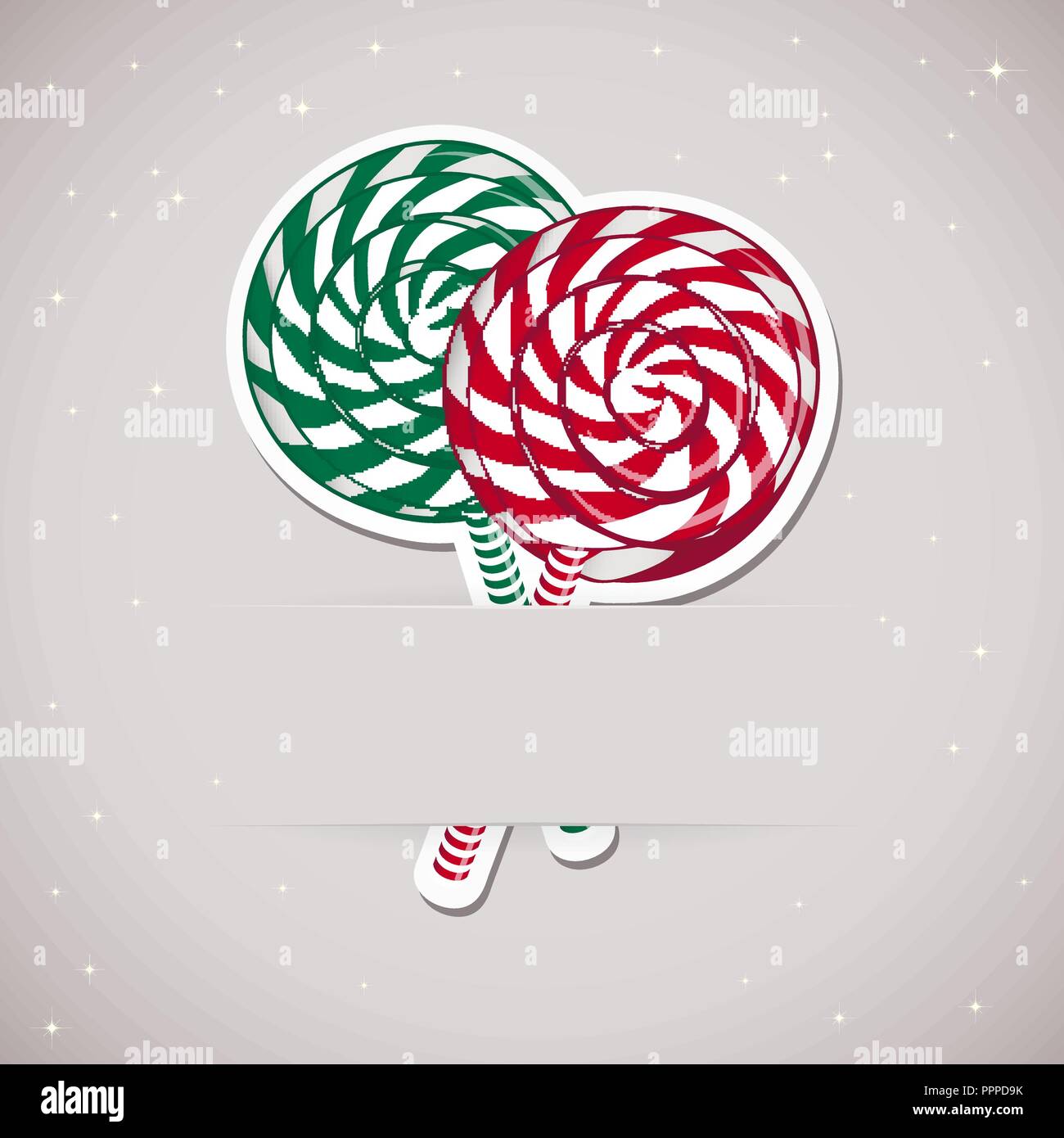 Background with candy inserted into a slot on the paper card. Vector ...