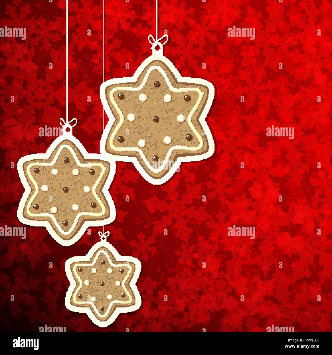 Christmas background with gingerbread stars Stock Vector Image & Art ...