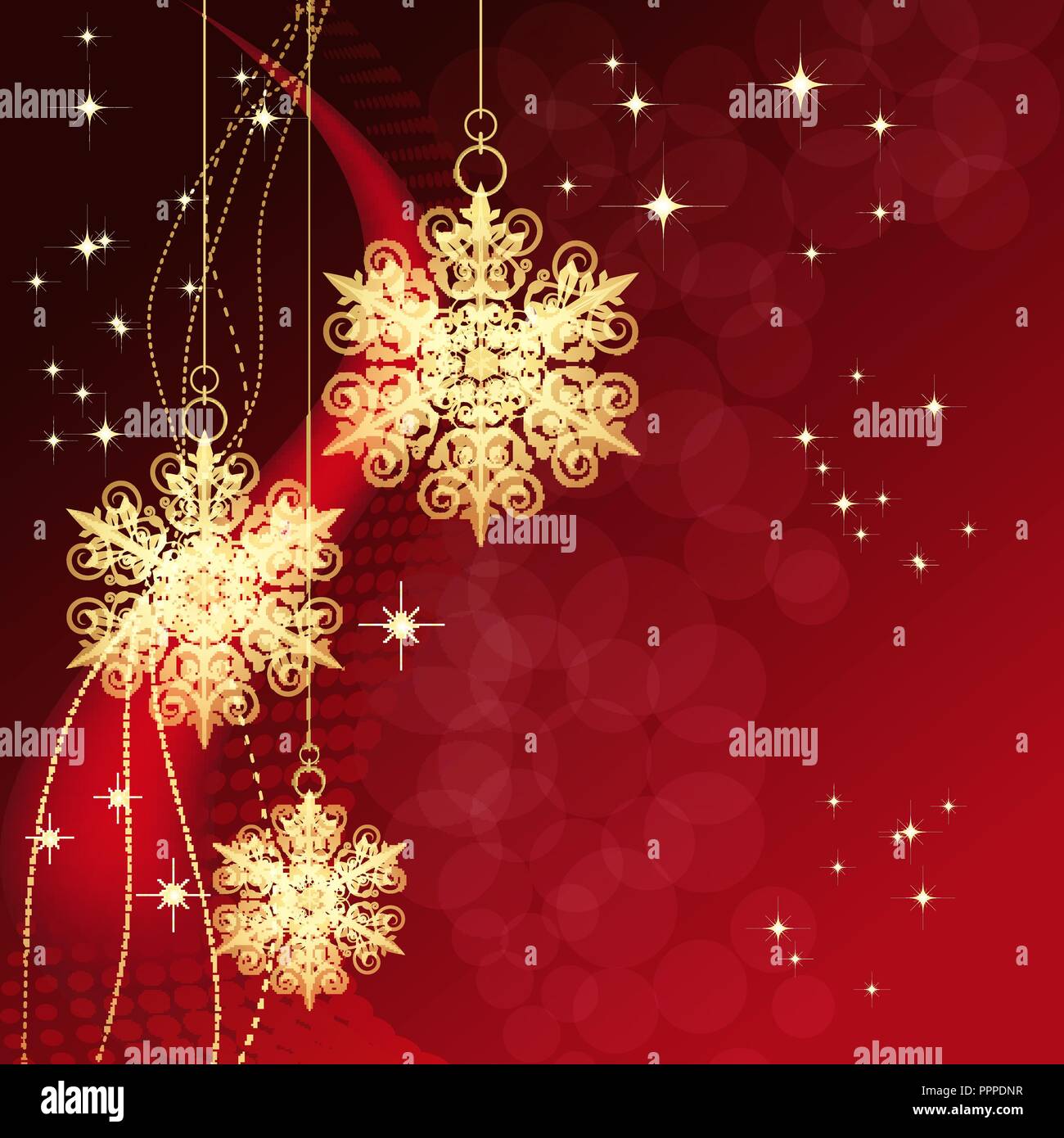 Red card with christmas snowflakes, vector illustration Stock Vector ...