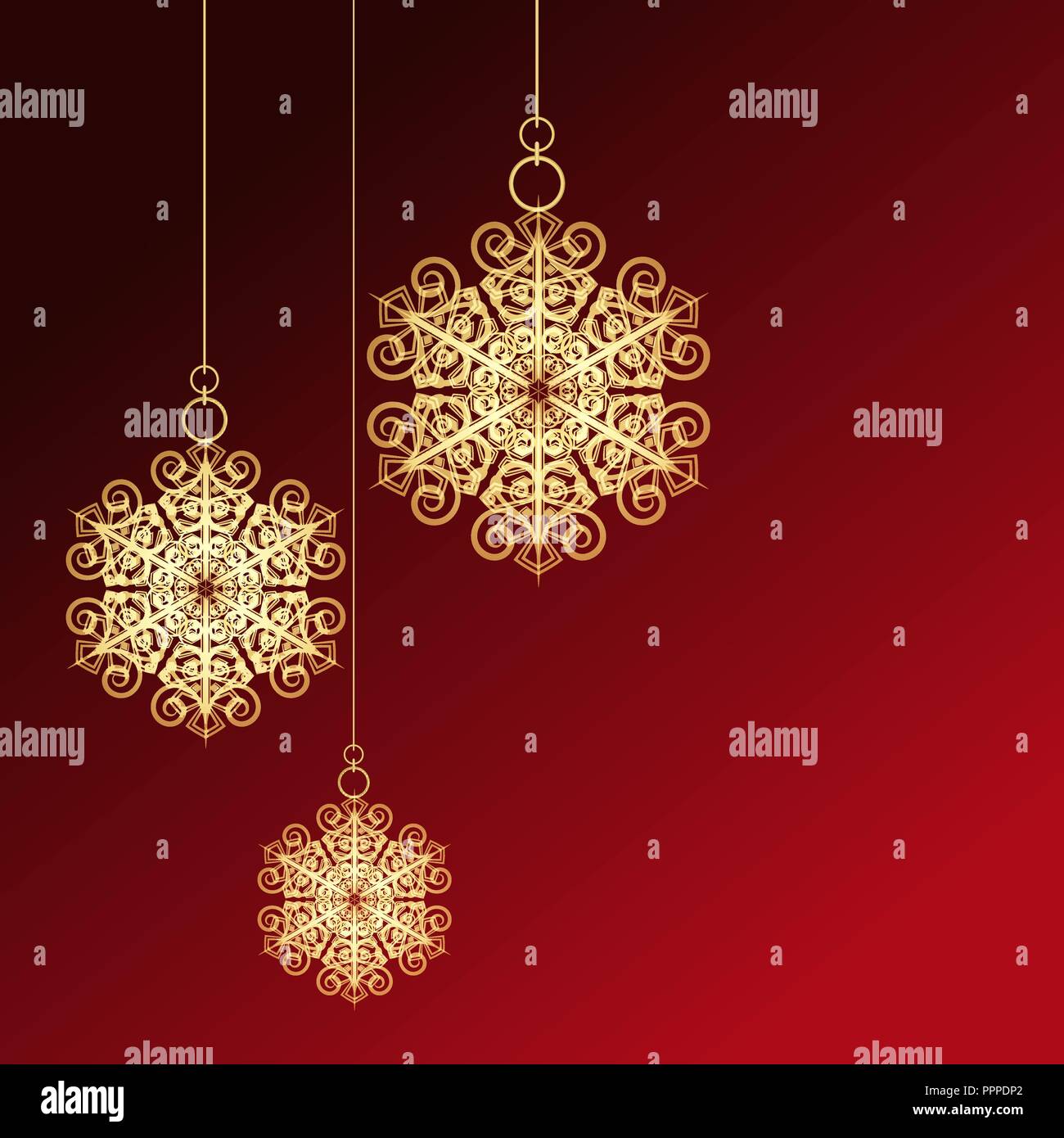 Red card with christmas snowflakes, vector illustration Stock Vector ...