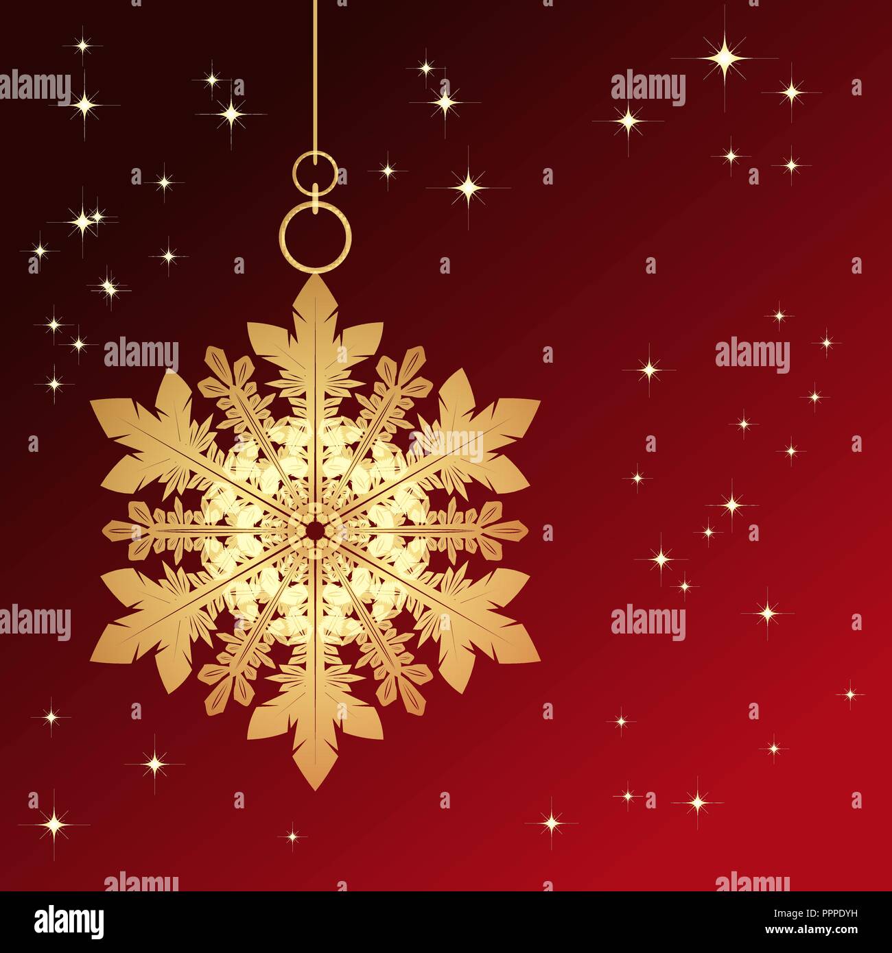 Red card with christmas snowflake, vector illustration Stock Vector ...