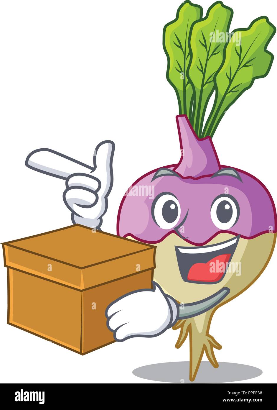 With box character healthy organic rutabaga root vegetables Stock ...