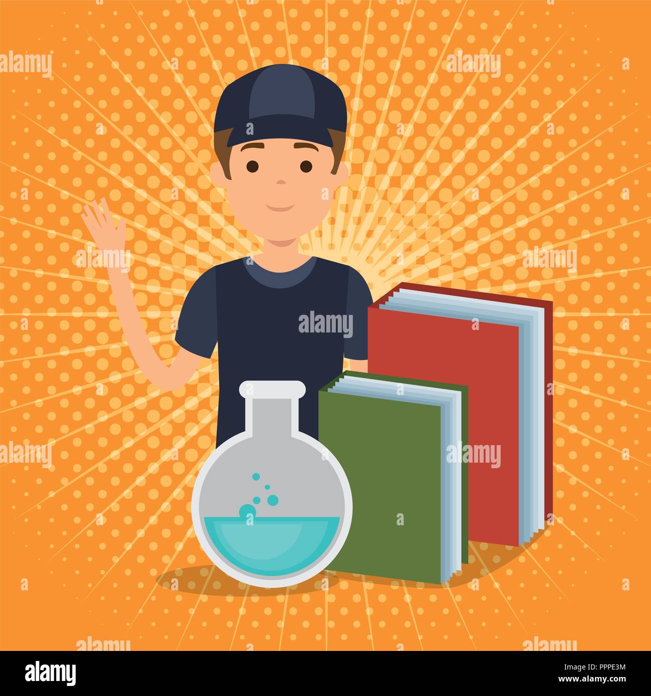 young student with books vector illustration design Stock Vector Image ...