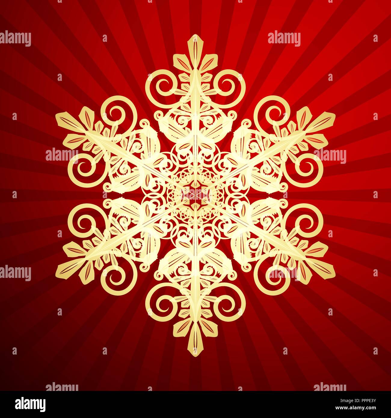 Red Christmas backdrop with christmas snowflake, vector illustration ...